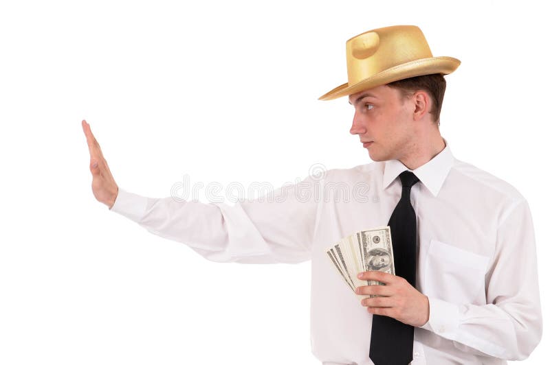 Man with money stock photo. Image of bank, look, moneyed - 12747980