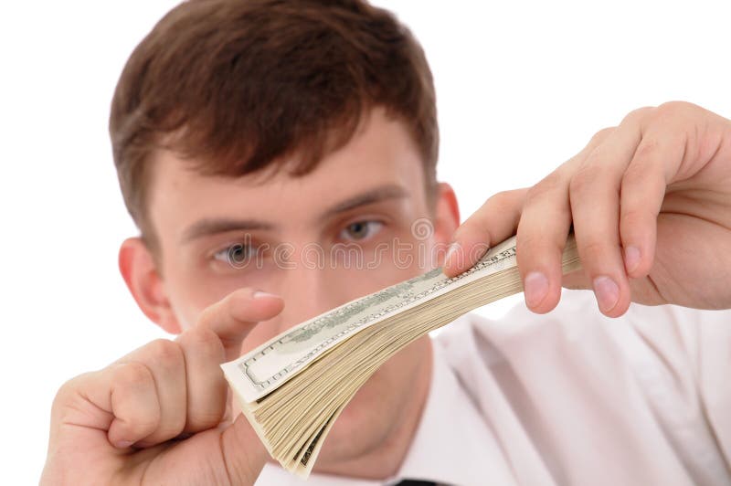 Man with money stock image. Image of measurement, moneyed - 12748041