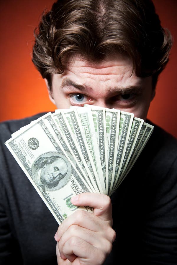 Man with money stock photo. Image of money, white, expression - 16237956