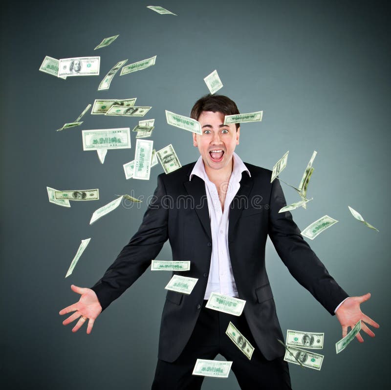 Man and money stock photo. Image of cash, money, cheerful - 19195716