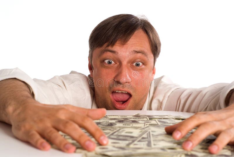 Man with money stock image. Image of emotion, dreams - 20762583