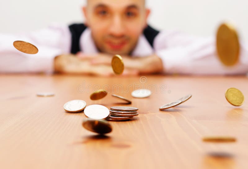 Man and money stock image. Image of male, coins, money - 29147527