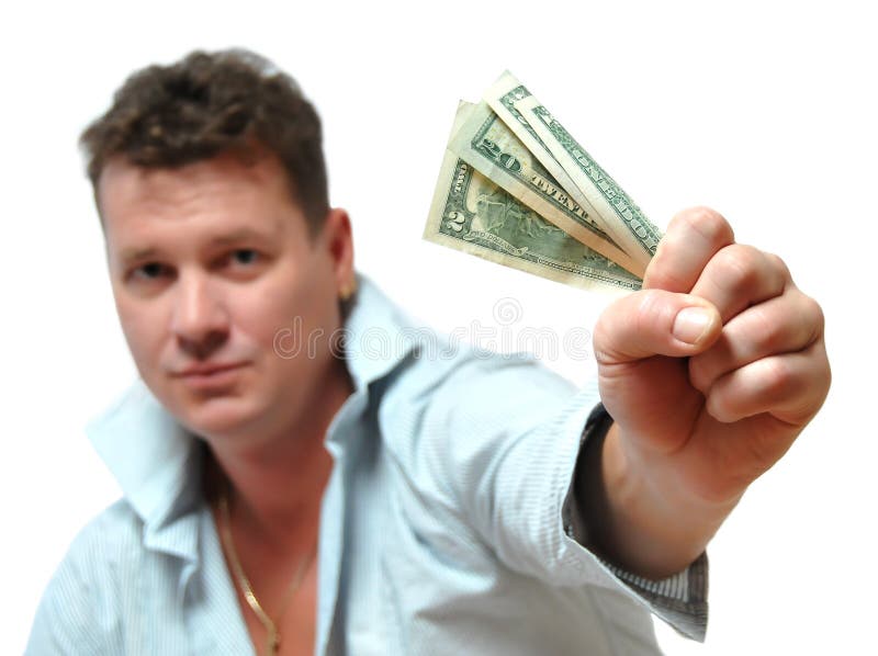 Man with money stock image. Image of caucasian, currency - 7903571