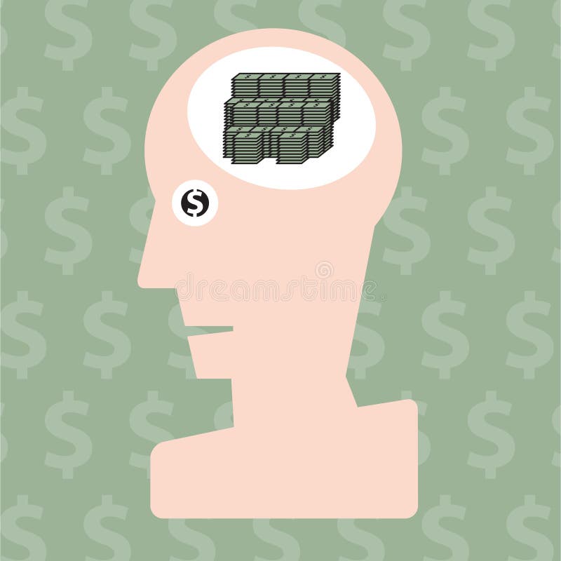 Money in the head stock illustration. Illustration of money - 28971736