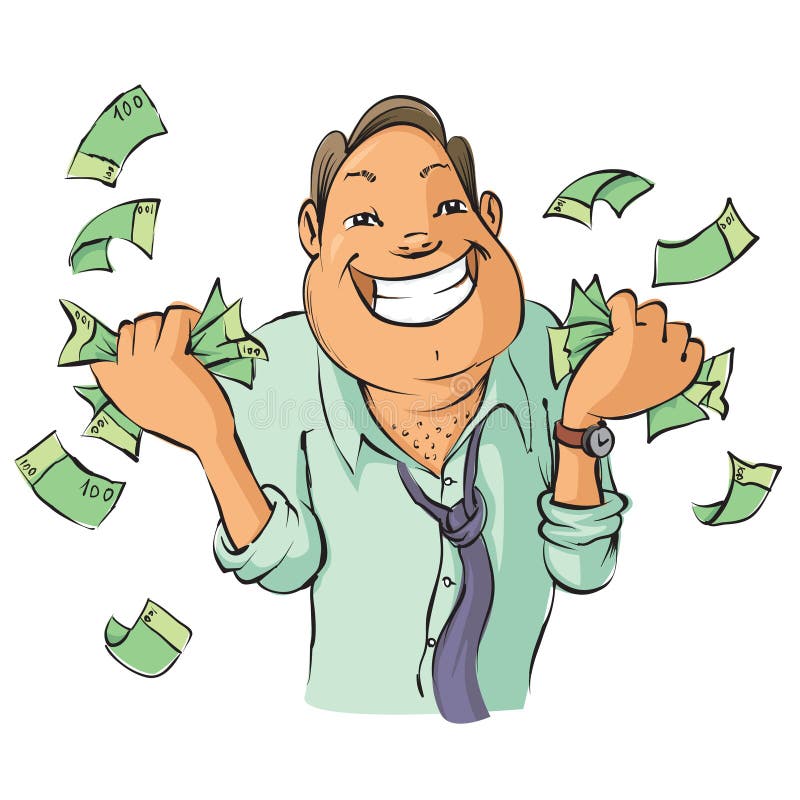 Man with money stock vector. Illustration of luck, male - 57907273