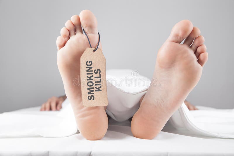 Man in Morgue. Smoking Kills Stock Photo - Image of smoking, habit ...