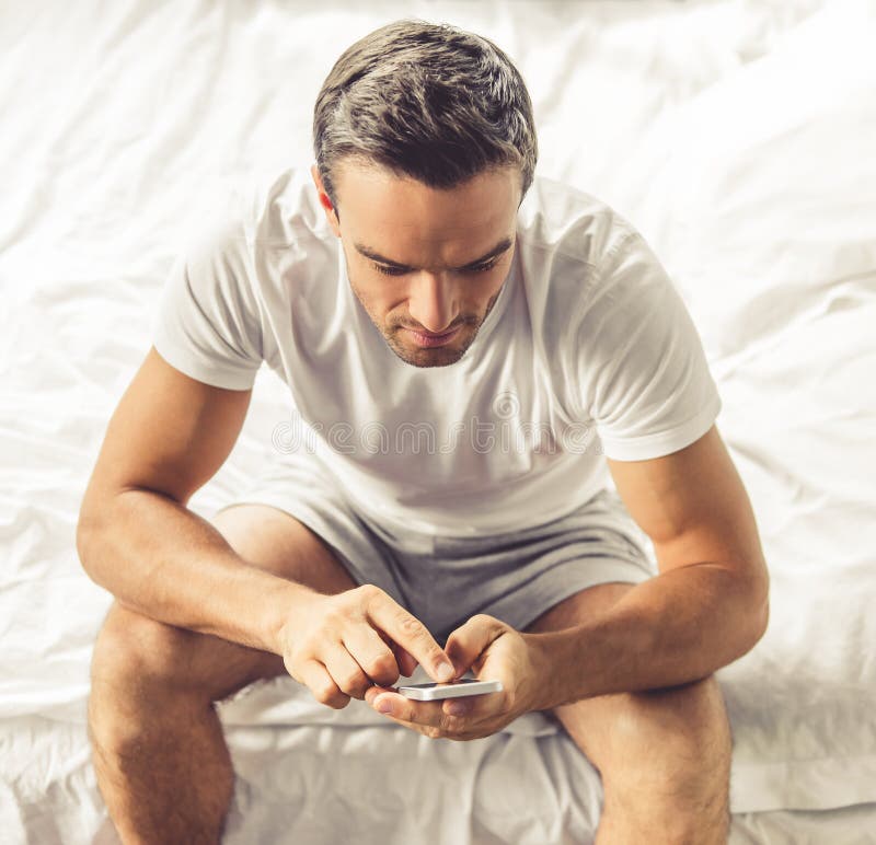 Man in the morning stock photo. Image of communicate - 76825088