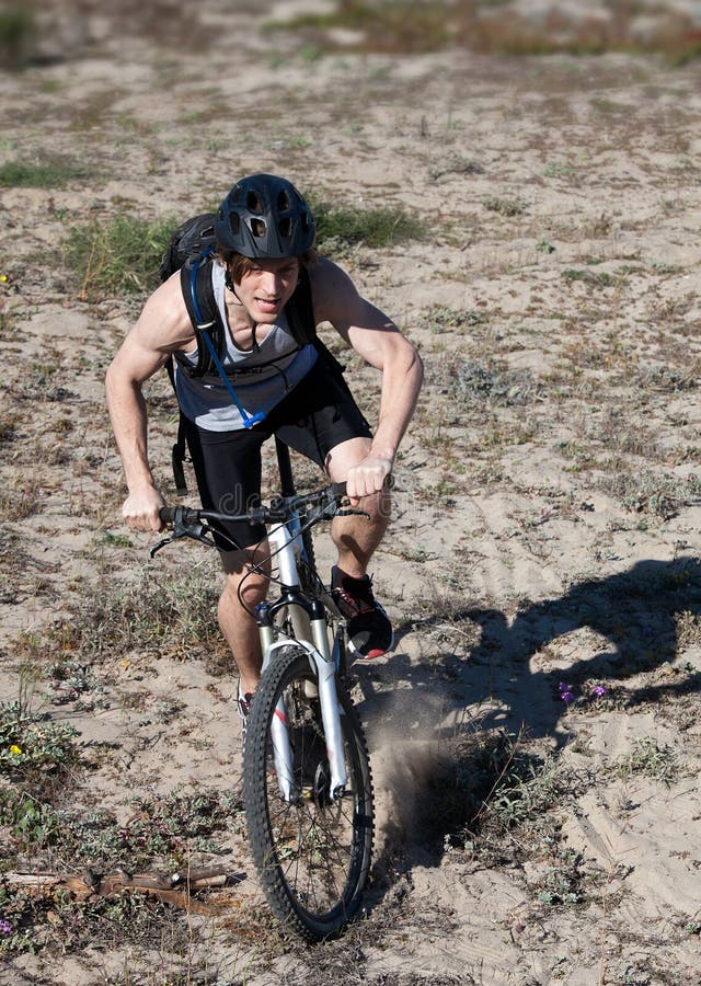 Man mountain bike stock image. Image of downhill, outside - 23968043