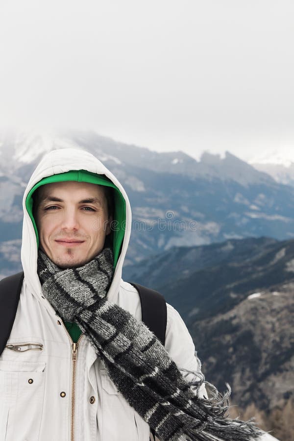 Man in the mountains stock photo. Image of people, looking - 69405020