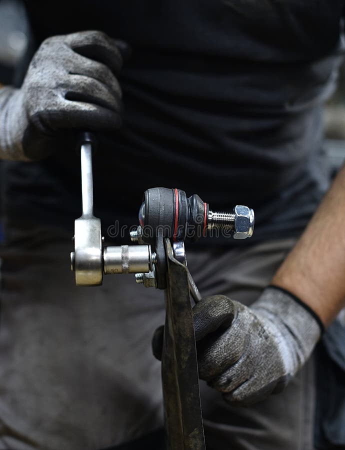 Mounting Tle Lower Pins on the Chassis Arm Stock Image - Image of iron ...