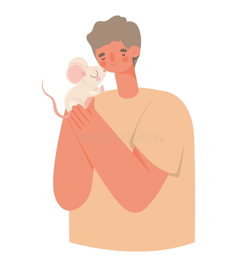 Man and mouse stock vector. Illustration of mousy, gentleman - 221407474