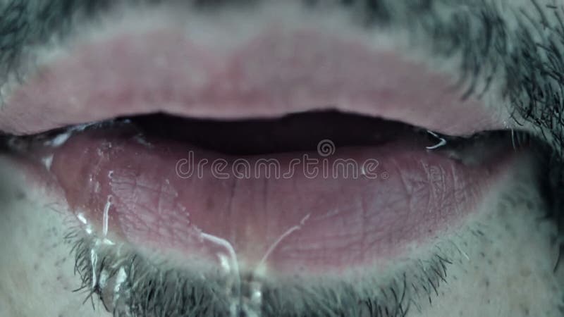 Man Mouth Macro - Spit stock footage. Video of face, evil - 49615172