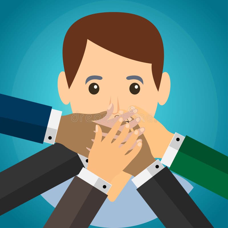 Man with Mouth Shut, Gender Censorship Concept Stock Vector ...