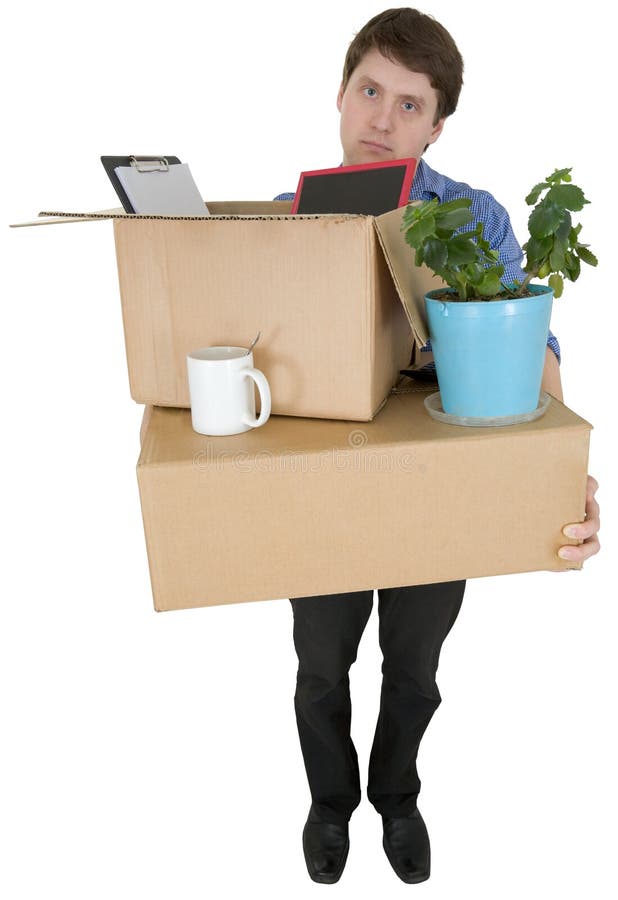 Man moves in other office stock image. Image of packaging - 8102113