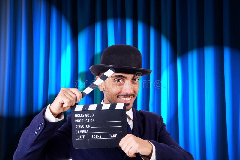Man with movie clapper stock photo. Image of clap, charles - 34868972