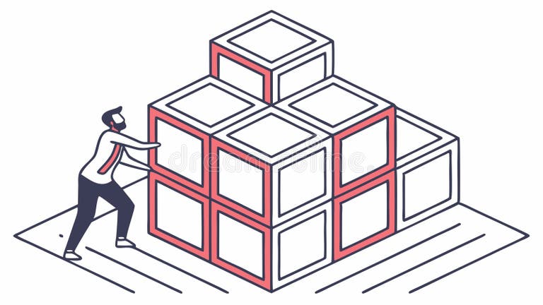 Man Moving Boxes, Relocation Logistics Vector Art, Vector Design ...