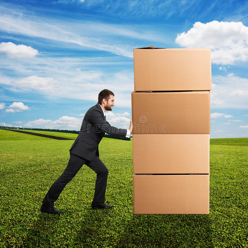 Man moving boxes stock image. Image of carrier, mail - 45867801