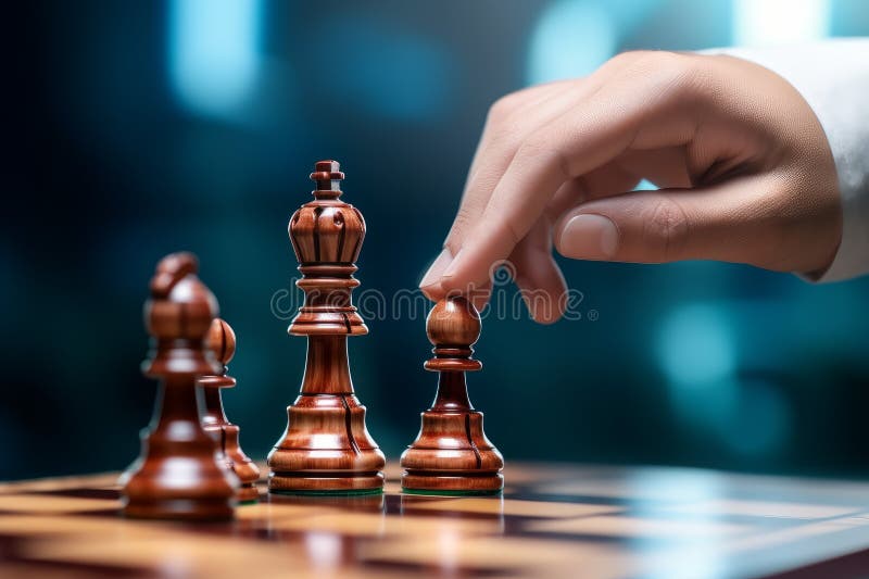 Moving a Chess Piece while Playing a Chess Game at Home Stock Photo ...