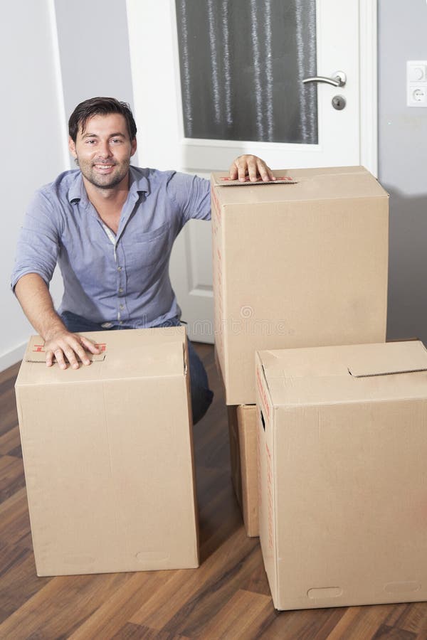 Man moving house stock image. Image of indoors, caucasian - 26599091