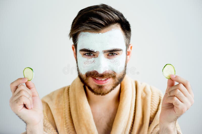Man with a mud mask stock photo. Image of healthcare - 96380534