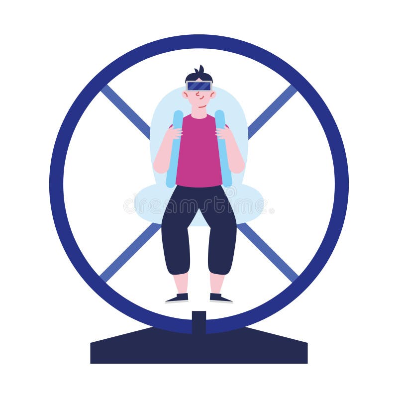 Man in Multiverse Simulation Experiences Stock Illustration ...