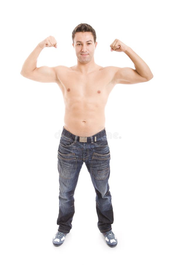 Man with muscles stock photo. Image of hand, handsome - 11712858