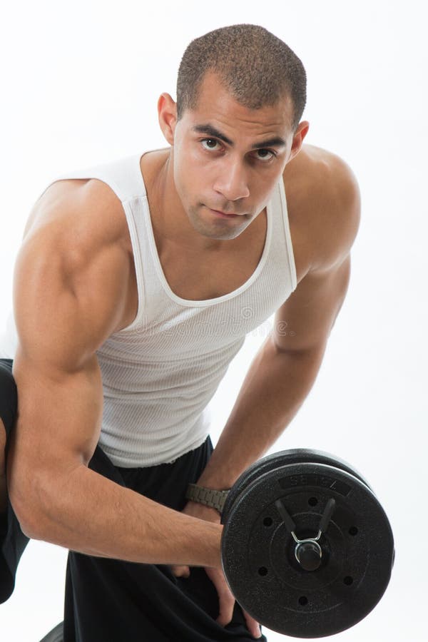 Man with muscles stock photo. Image of person, tank, sports - 37002140