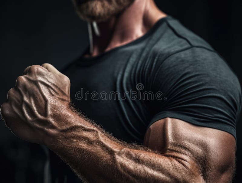 A Man with a Muscular Arm and Hand, AI Stock Photo - Image of person ...