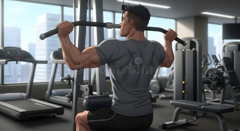 Lat Pulldown Exercise Stock Illustrations – 202 Lat Pulldown Exercise ...