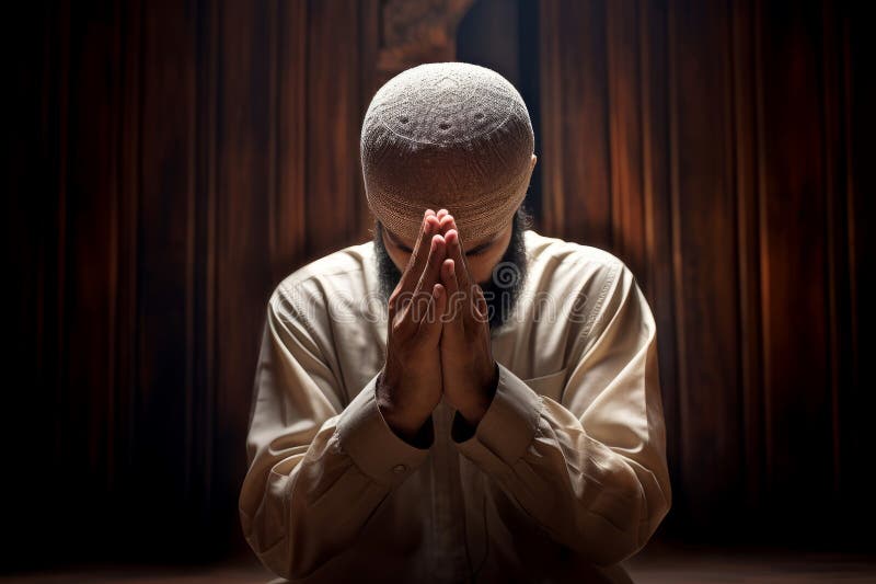 Man Muslim Praying. Generate Ai Stock Image - Image of cultural ...