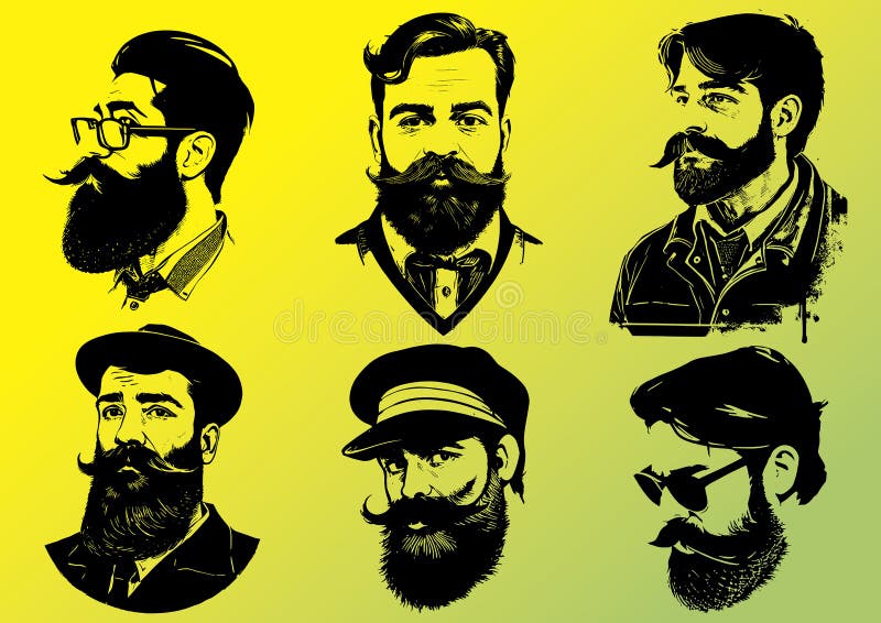 Man Mustache Beard Sketch Vector Stock Vector - Illustration of hipster ...