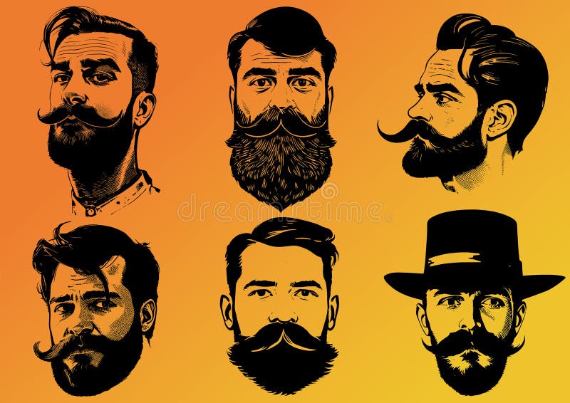 Man Mustache Beard Sketch Vector Stock Vector - Illustration of design ...