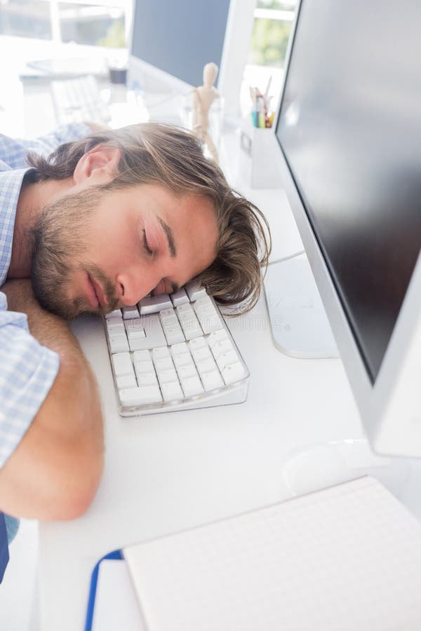 Man napping on his desk stock image. Image of napping - 30885825