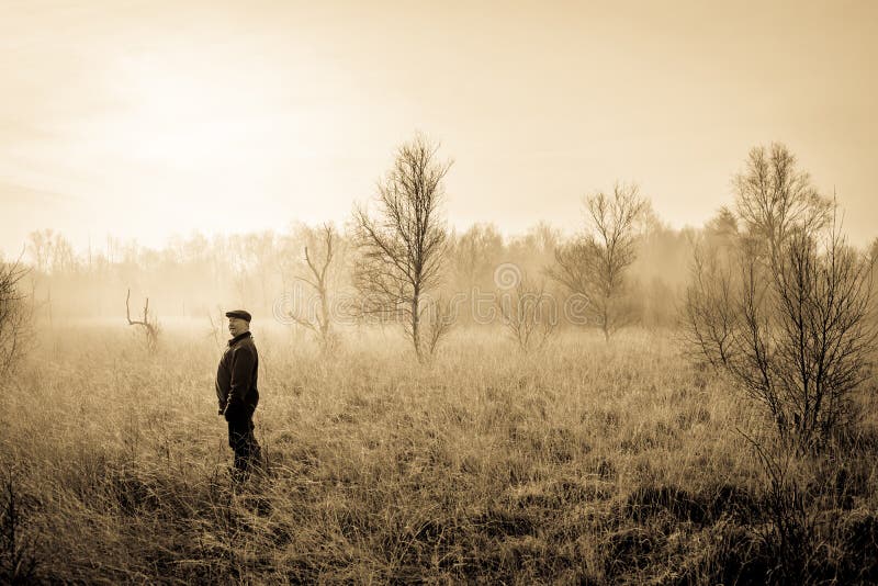 Man in nature stock image. Image of ground, light, fall - 36844215