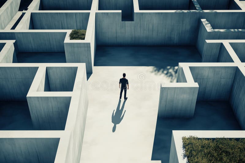 A Man Navigates a Concrete Labyrinth, Facing Choices and Finding His ...