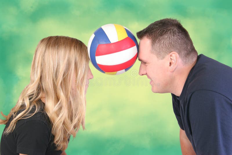 Man nd Girl with Ball stock photo. Image of head, people - 1737056