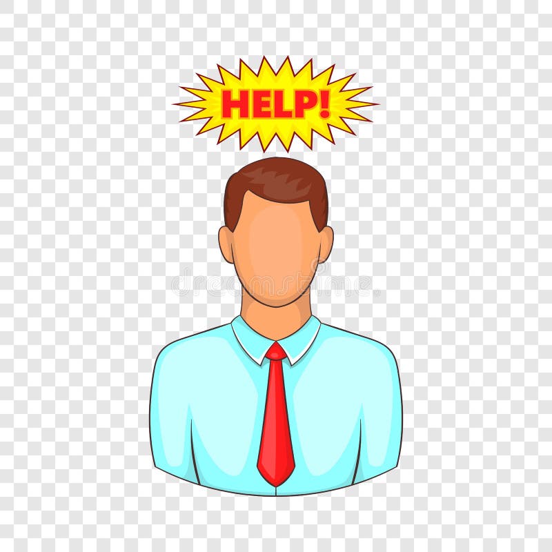 Man Needs Help Icon, Cartoon Style Stock Vector - Illustration of ...