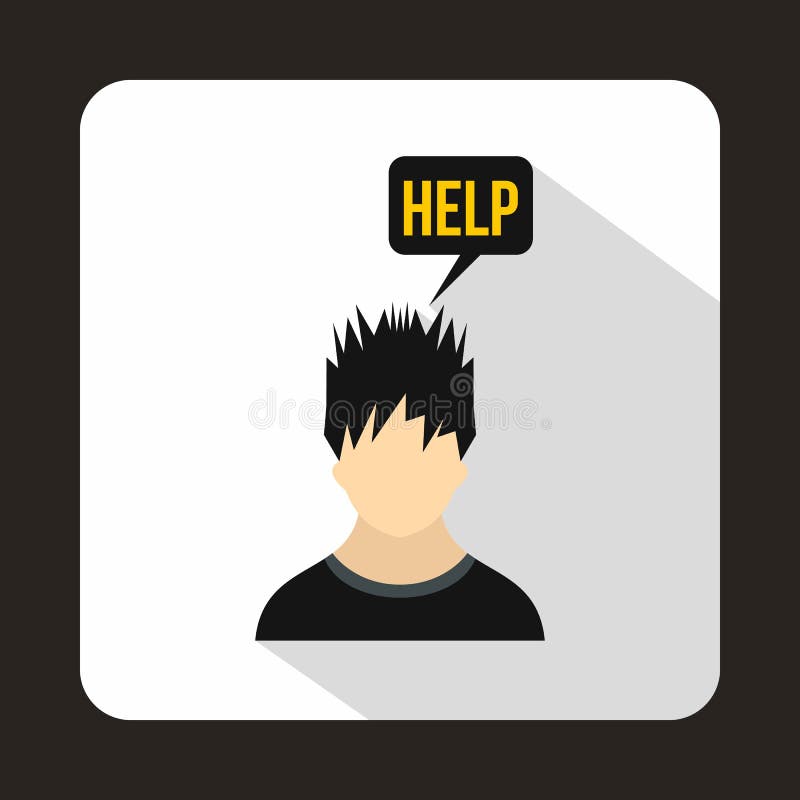 Man Needs Help Icon in Flat Style Stock Vector - Illustration of care ...