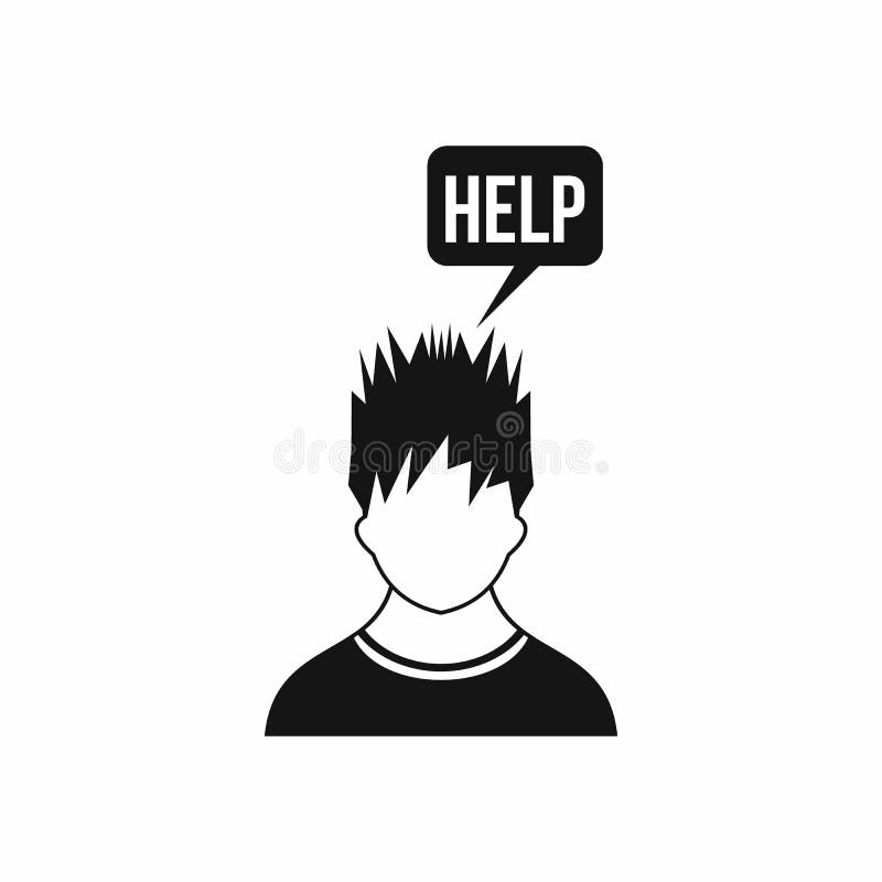 Man Need Help Icon, Outline Style Stock Vector - Illustration of ...