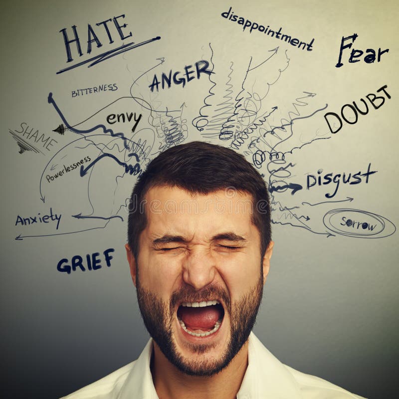 Man with negative emotions stock image. Image of idea - 56197671