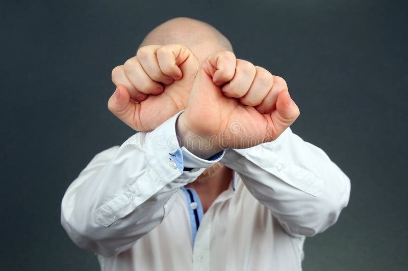 Man Negative Hand Gesture and Turned Away Stock Image - Image of ...