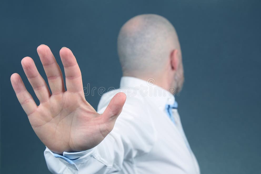 Man Negative Hand Gesture and Turned Away Stock Photo - Image of ...