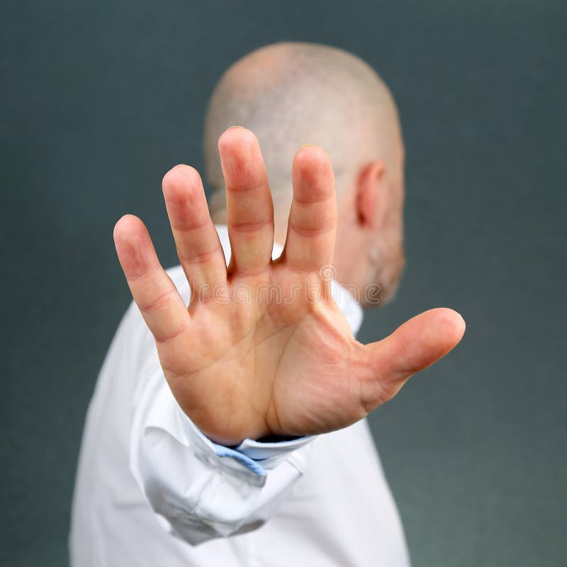 Man Negative Hand Gesture and Turned Away Stock Photo - Image of ...