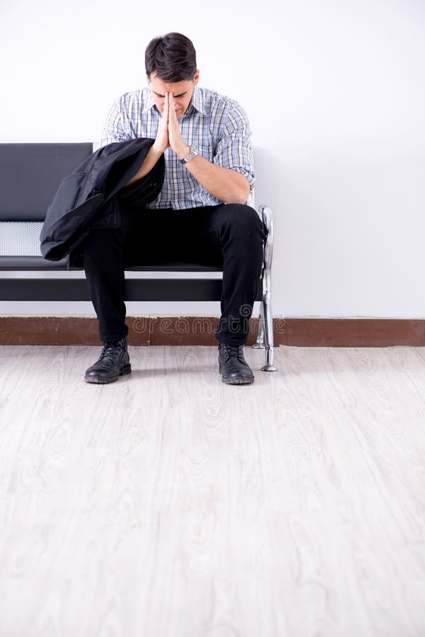 The Man Nervously Impatiently Waiting in the Lobby Stock Image - Image ...