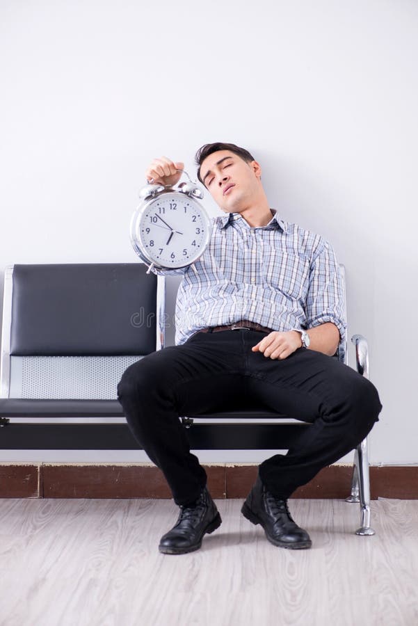 The Man Nervously Impatiently Waiting in the Lobby Stock Photo - Image ...