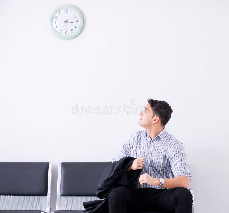Man Nervously Impatiently Waiting in the Lobby Stock Photo - Image of ...