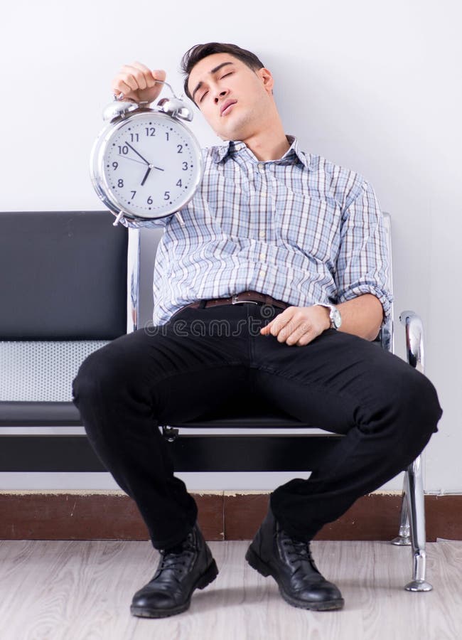 Man Nervously Impatiently Waiting in the Lobby Stock Photo - Image of ...