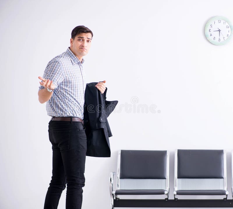 Man Nervously Impatiently Waiting in the Lobby Stock Image - Image of ...