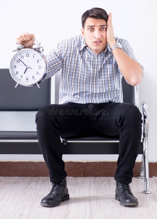 Man Nervously Impatiently Waiting in the Lobby Stock Image - Image of ...