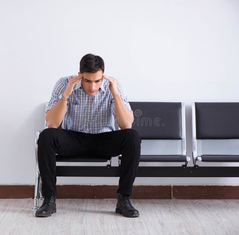 Man Nervously Impatiently Waiting in the Lobby Stock Photo - Image of ...